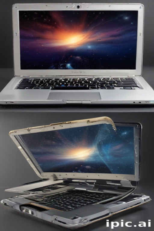 An Open Laptop Displaying a Stunning Cosmic Scene in Vibrant Colors