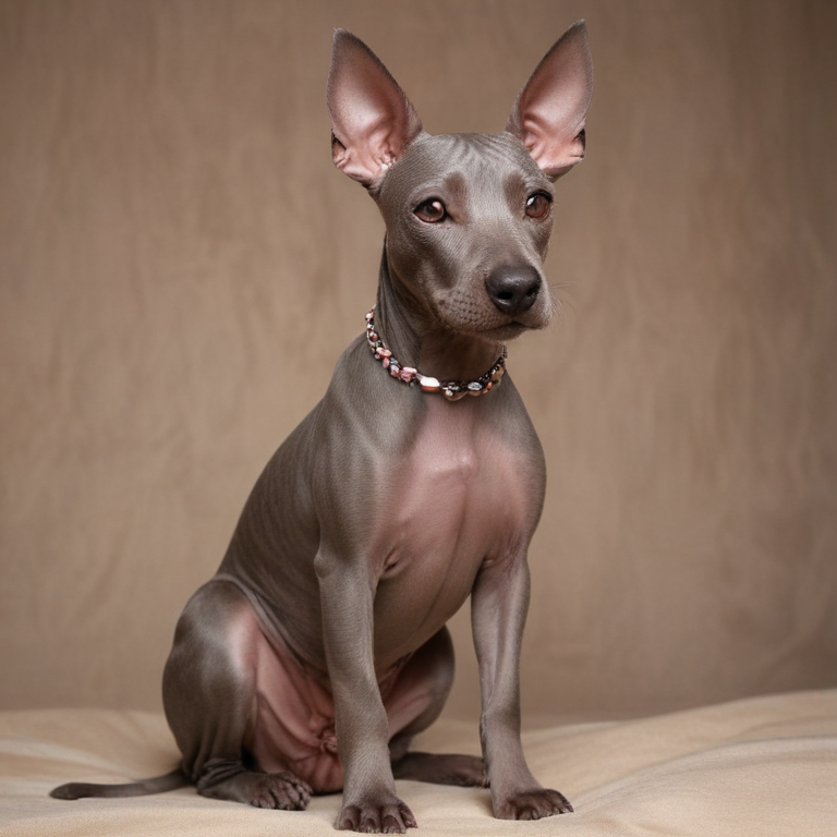 A Stylish and Elegant Grey Dog Posing Gracefully on a Soft Surface.