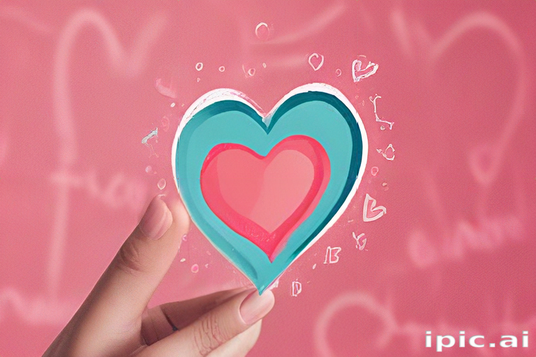 Creative Illustration of a Colorful Heart Held by a Hand