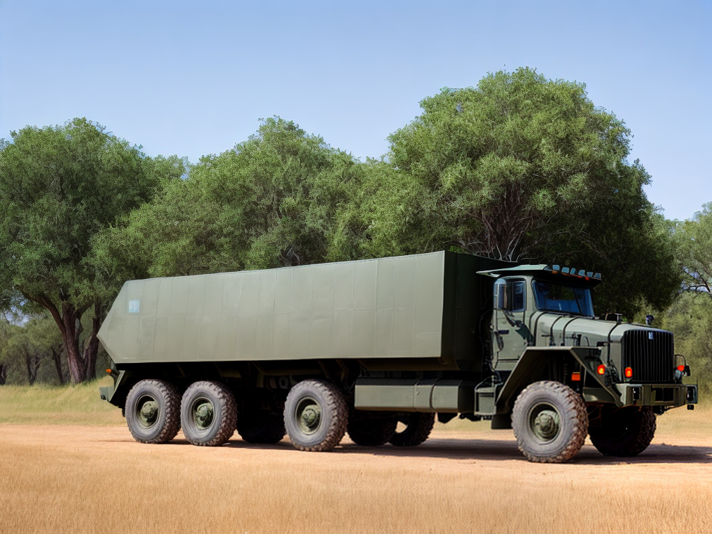 eight wheeled military artillery truck