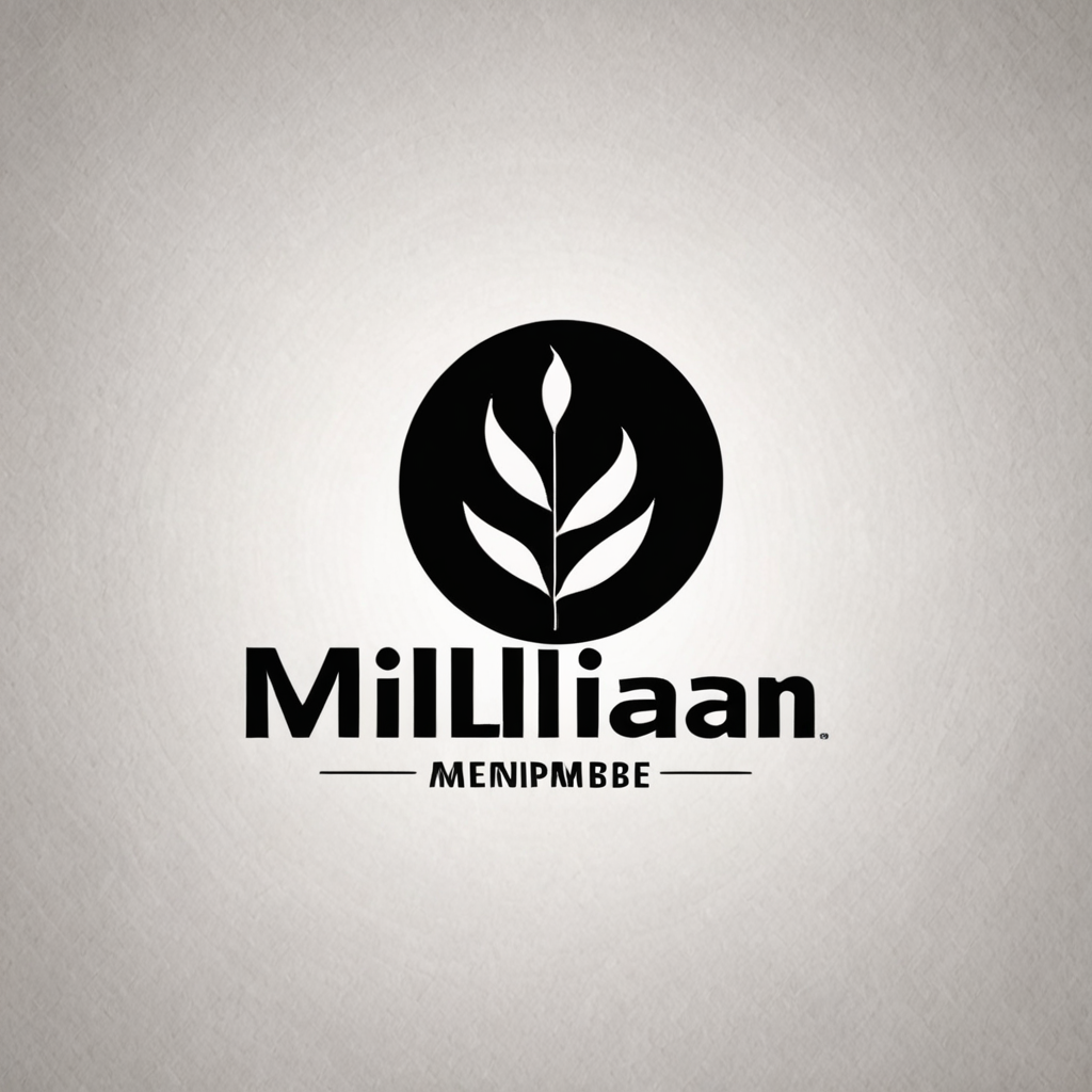 black white design with the word "milian"