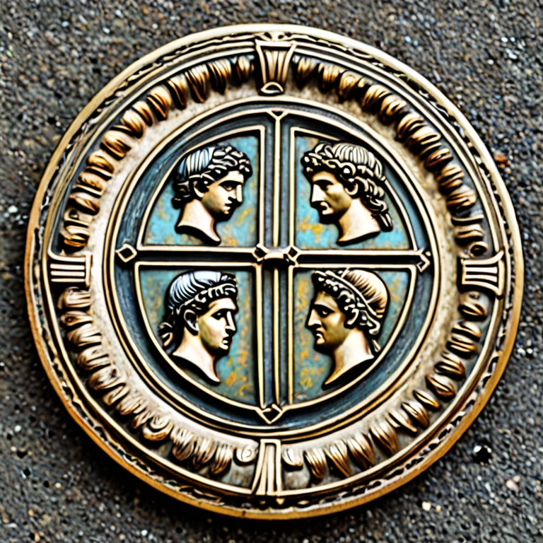 Circular logo for ancient roman family with "Servia" Written