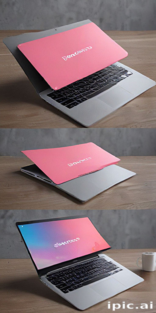 Stylish Laptop with Colorful Cover on Wooden Desk in Modern Setting