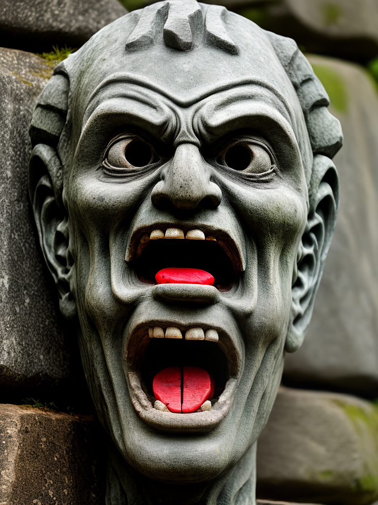 screaming stone head