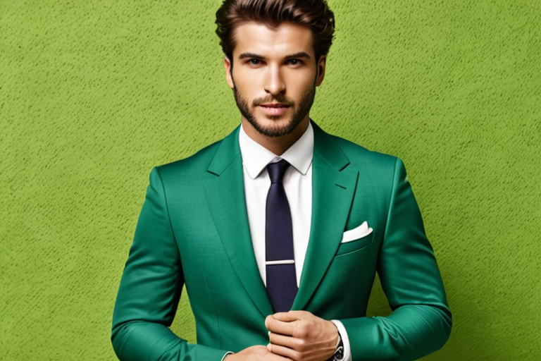A journalist with yelow and green background using blazer of the same ...