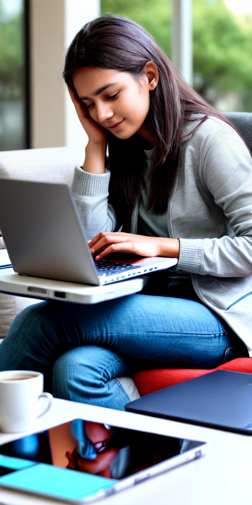 person using laptop ; complete image