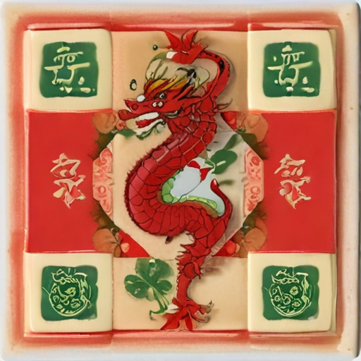 mahjong red dragon tile simple