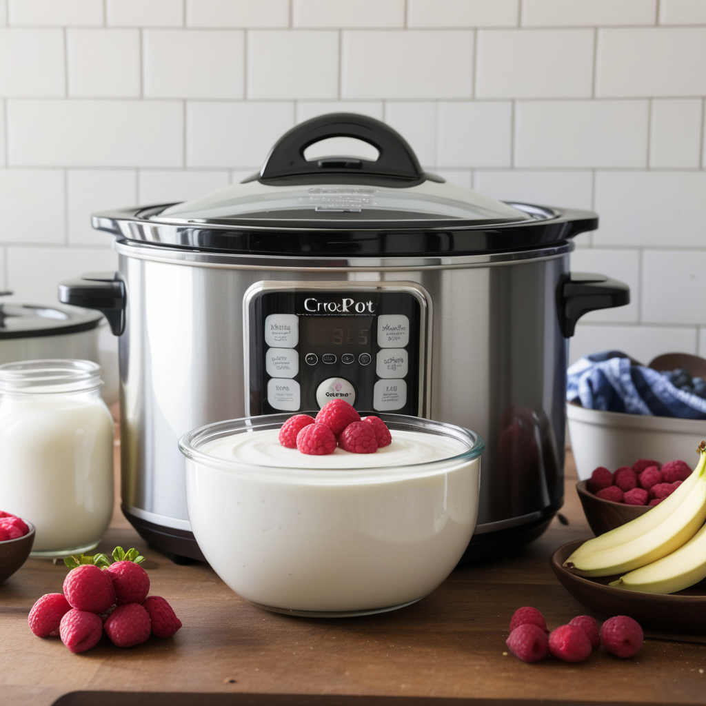 Delicious Homemade Yogurt Preparation Using a Slow Cooker and Fresh ...