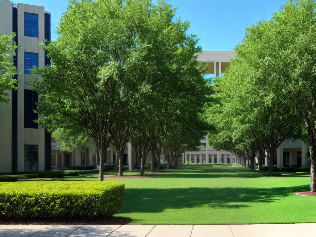 college campus with vibrant colors