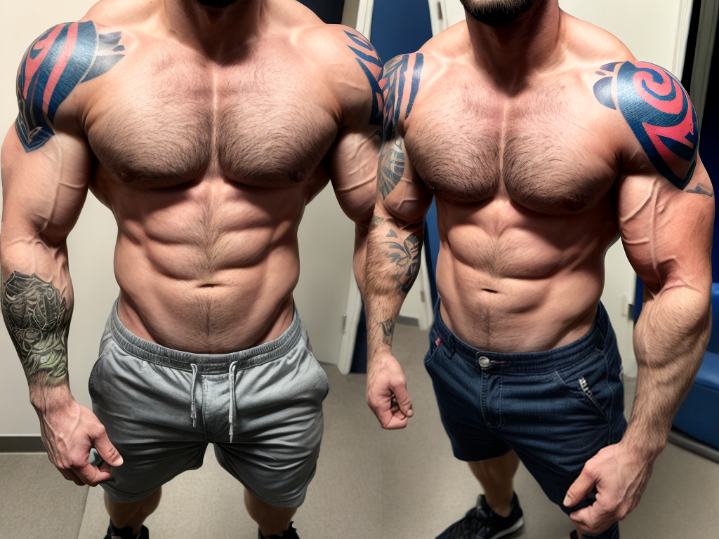 Big muscle Man with tattooe ín alaska