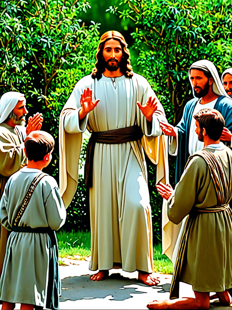 Jesus blessing people