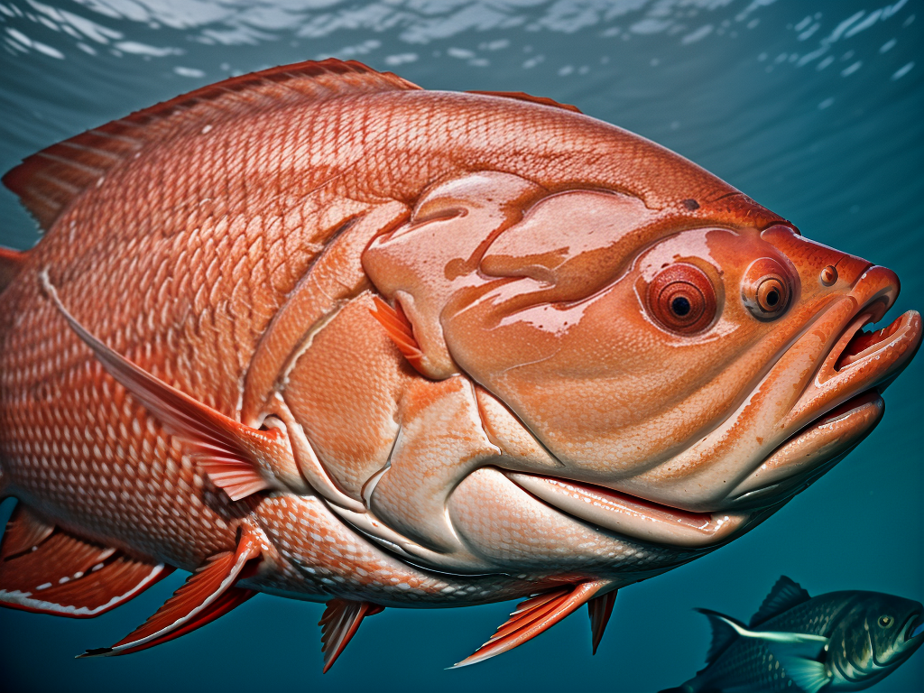 Vibrant Red Fish Swimming Gracefully in Clear Underwater Environment