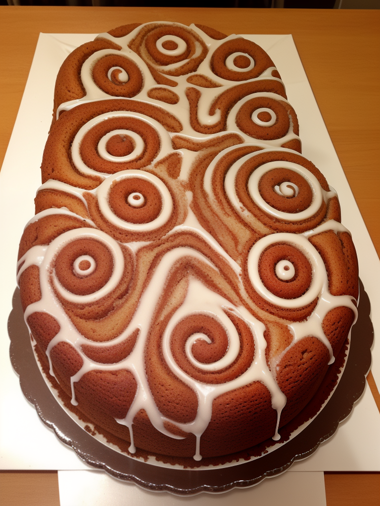 Deliciously Decorated Cake Featuring Swirling Patterns and Icing ...