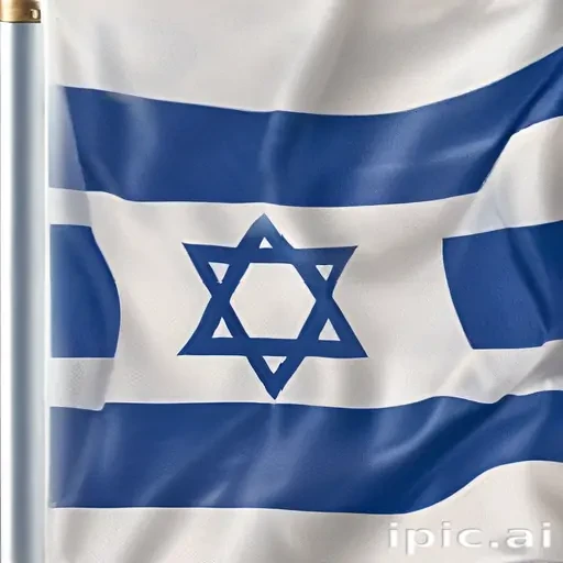 Flag of Israel Displaying the Star of David and Blue Stripes