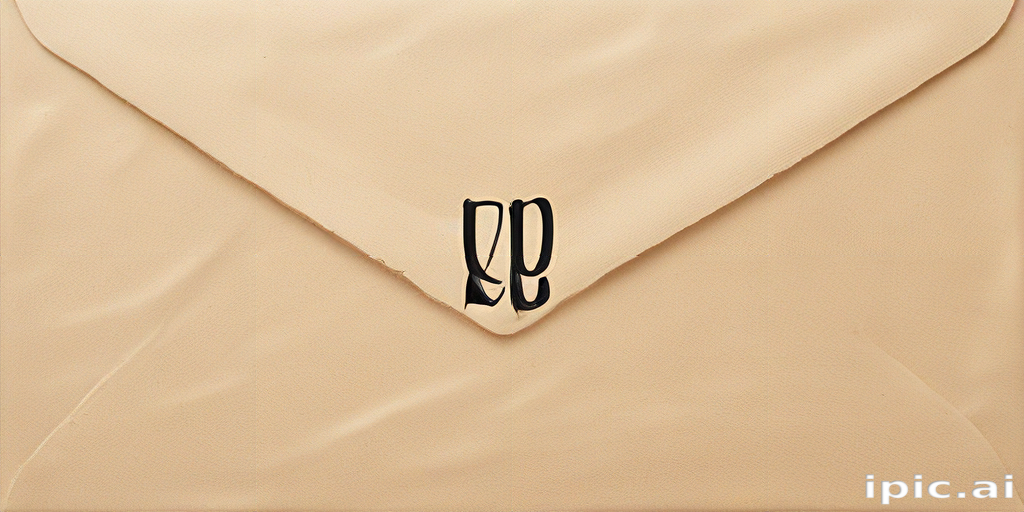 Elegant Beige Envelope with a Stylish Monogrammed Closure Design on Top