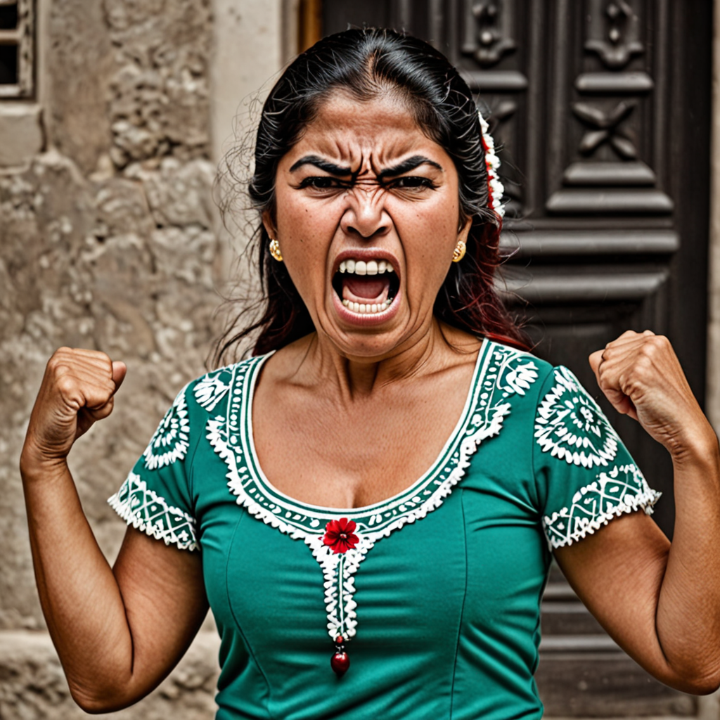 mexican woman with angry face