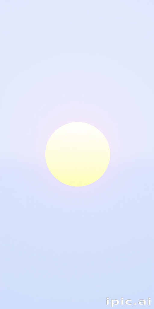 A Soft Yellow Sun Glowing in a Light Blue Sky Background.