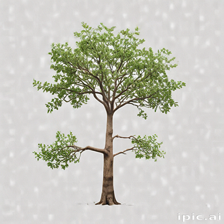 A Beautifully Detailed Tree with Lush Green Leaves Against a Neutral ...