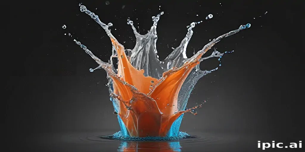 Dynamic Splash of Colorful Liquid Creating an Eye-Catching Water Explosion