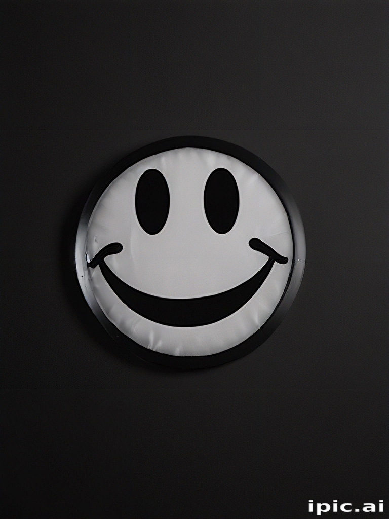 Bright and Cheerful Smiley Face on a Dark Background for Positive Vibes