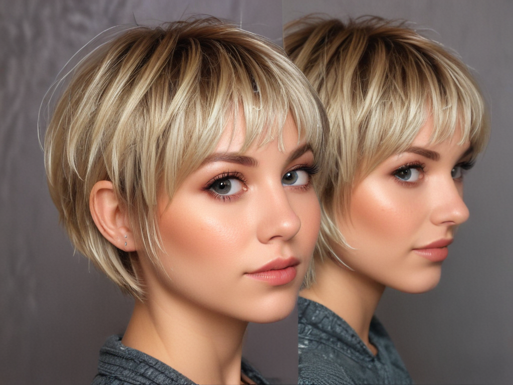 Stylish Short Blonde Haircut with Layers and Subtle Highlights for ...