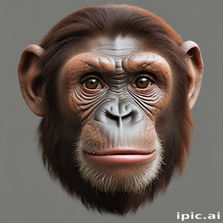Highly Detailed 3D Render of a Realistic Anthropoid Primate Face