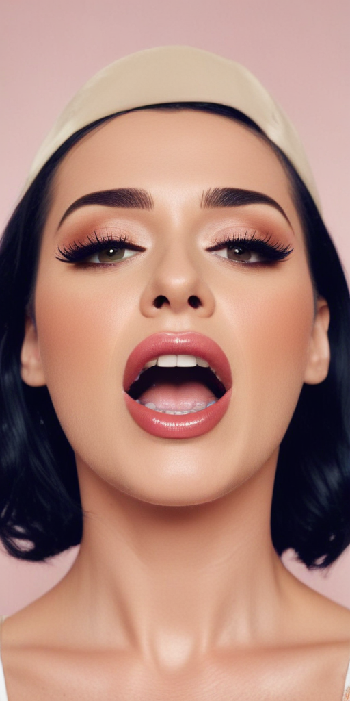Katy perry mouth open eyes closed