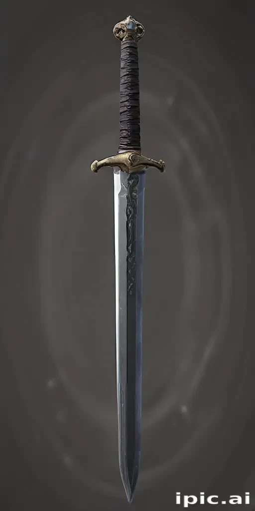Intricately Designed Sword with Ornate Handle and Sharp Blade Glimmering