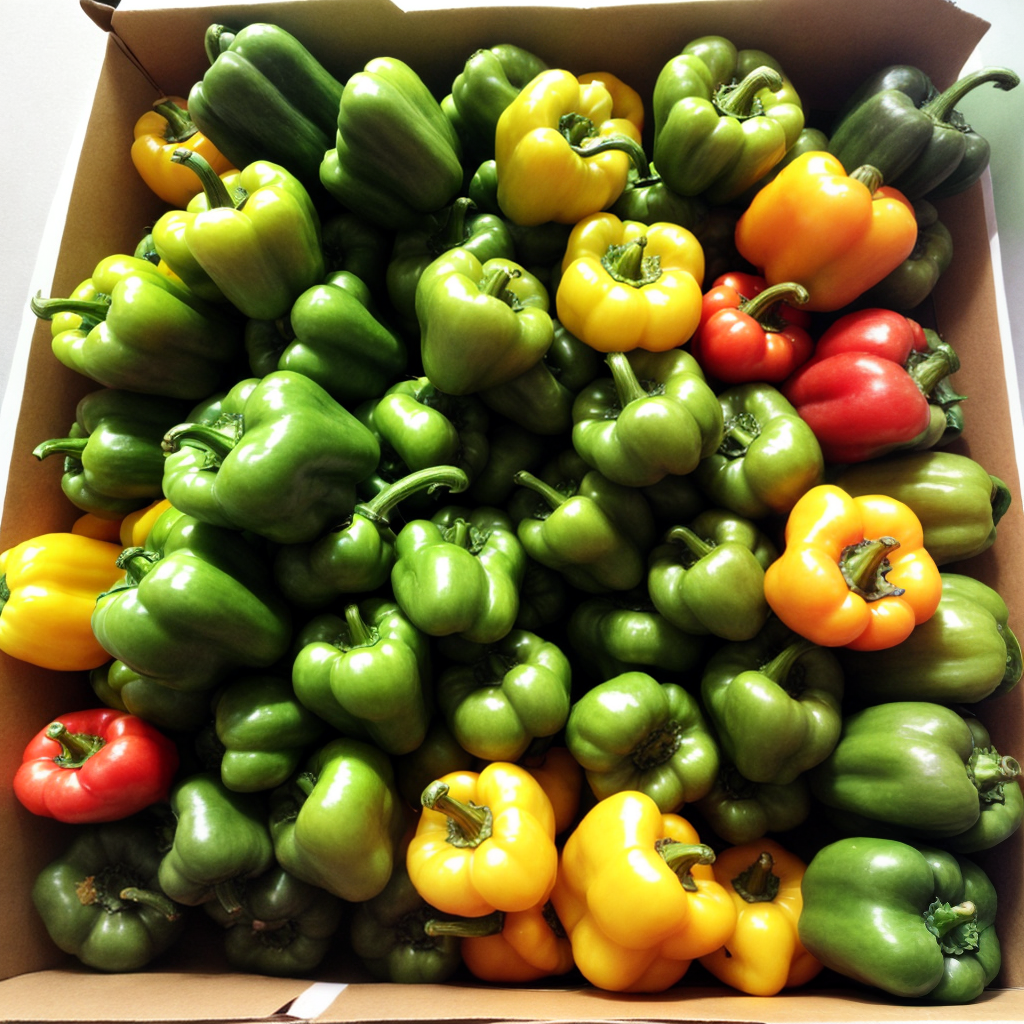 bell peppers in box and ready for export