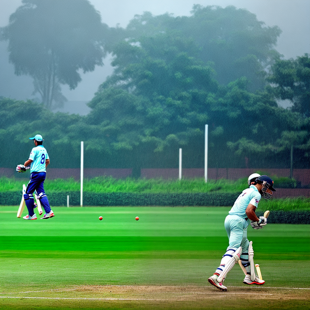 Playing cricket in heavy rain