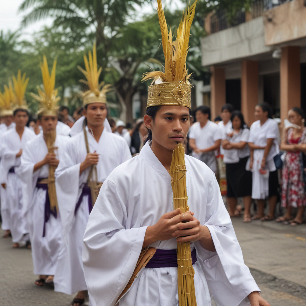 Holy Week, capture a photo of a Filipino practice of Semana Santa.