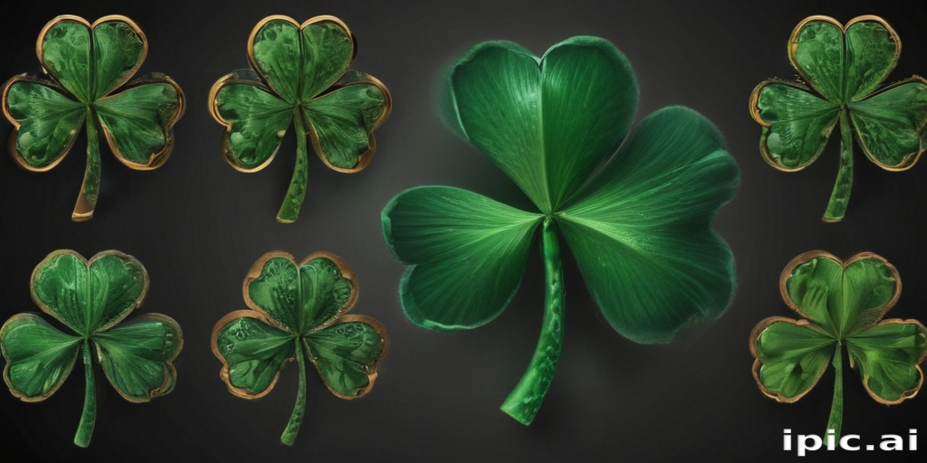 Beautiful Arrangement of Green Shamrocks on a Dark Background for Luck
