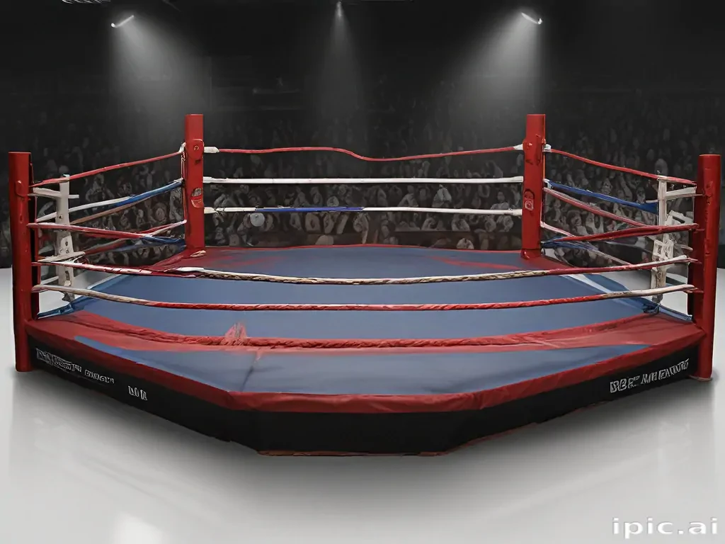 An Intense Boxing Ring Set for a Thrilling Match Night Ahead
