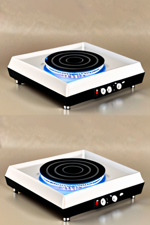 Single ring electric burner in a three 3d view , rectangular or cube ...