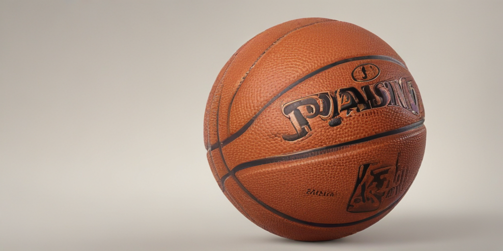 A Close-Up View of a Textured Basketball on Neutral Background