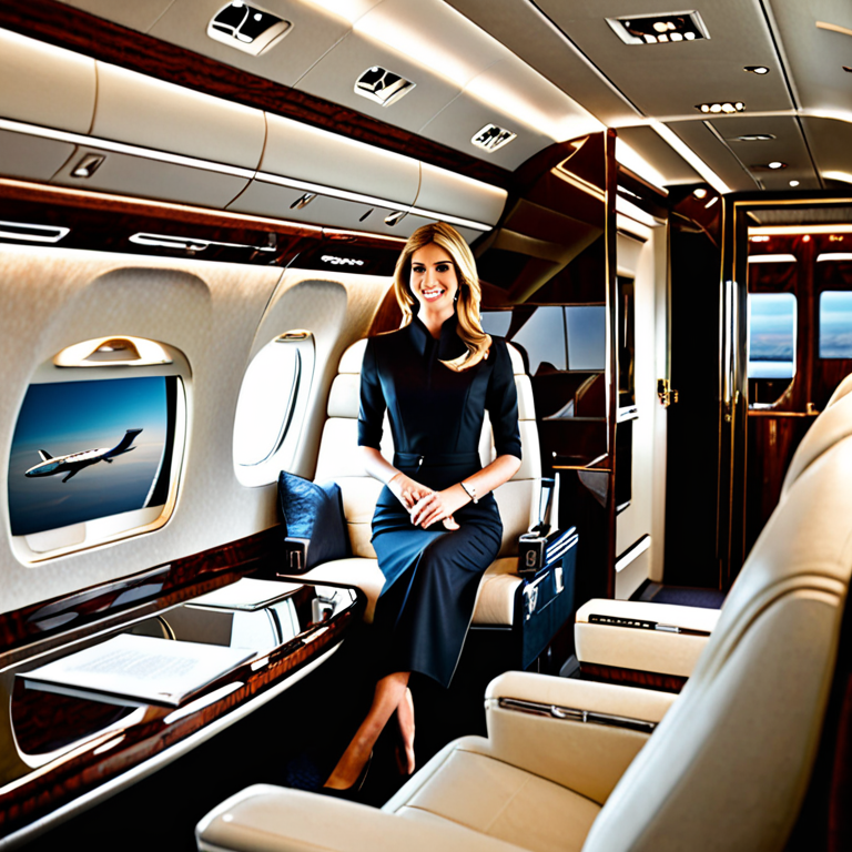 Ivanka Trump elegant in private jet
