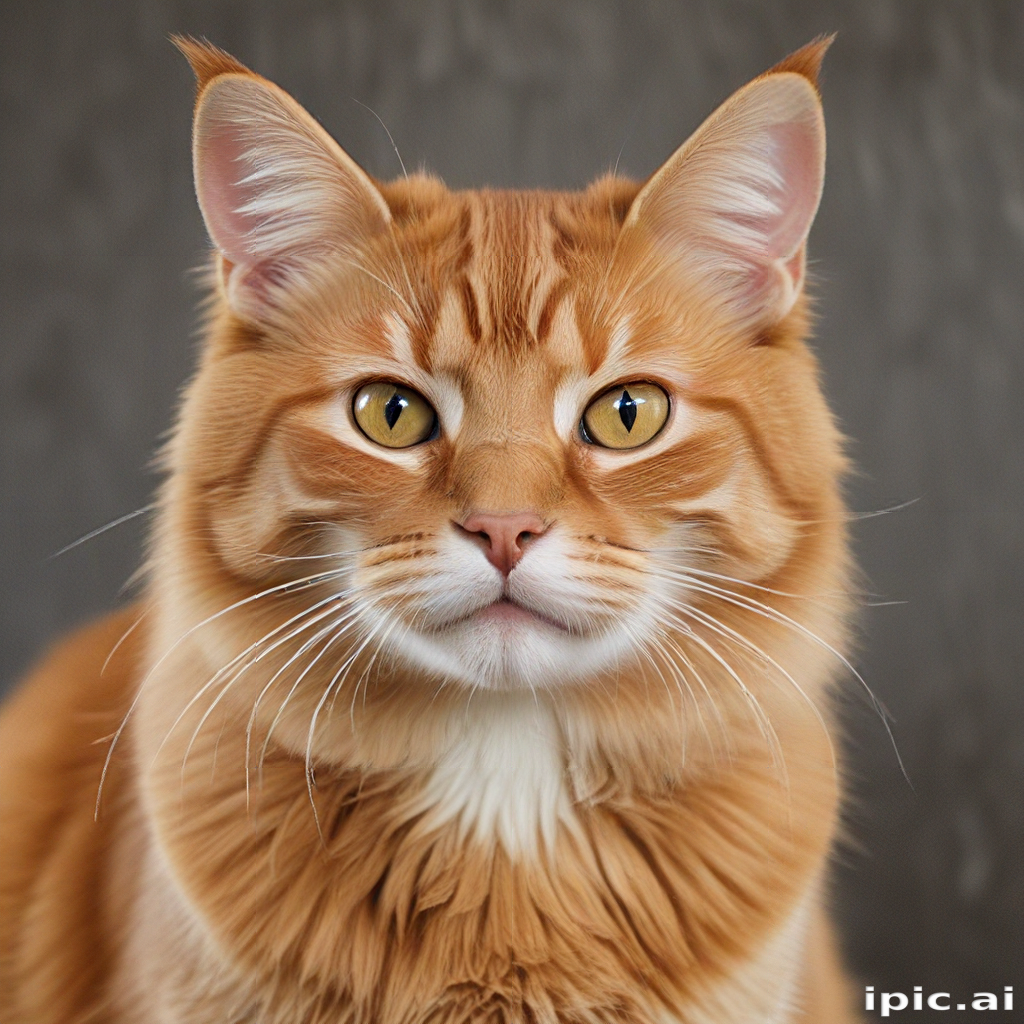 A Majestic Orange Cat with Striking Eyes and Fluffy Fur Displaying ...