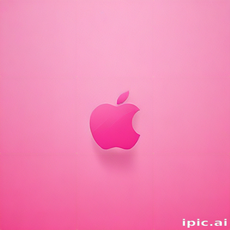 Vibrant Pink Background Featuring the Iconic Apple Logo in Center