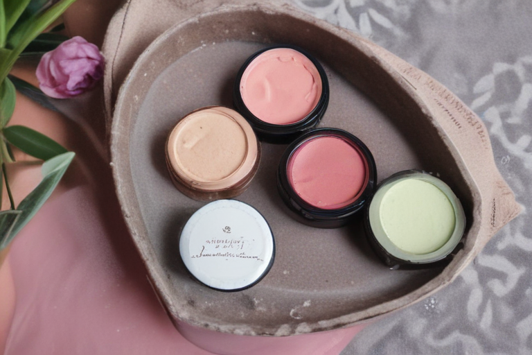 Vibrant Collection of Cream Blushes in Elegant Heart-Shaped Display