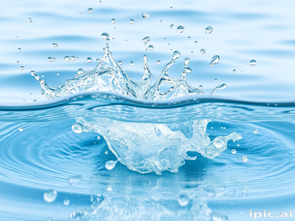 Captivating Moment of Water Droplet Creating a Splash in Tranquil Pool