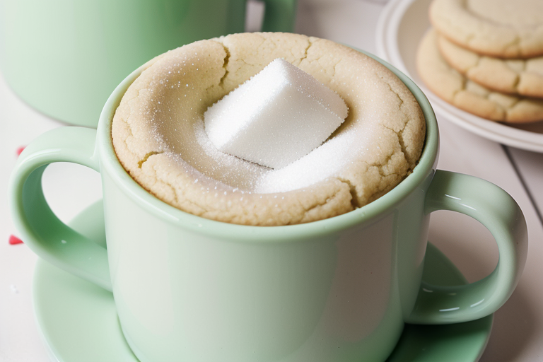 A Cozy Green Mug Filled with a Sweet Sugar Cube Delight