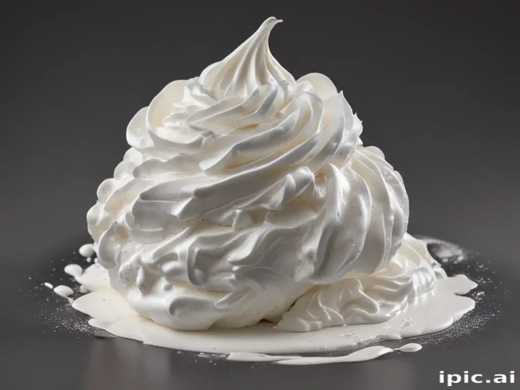 A Deliciously Swirled Pile of Creamy Whipped Topping on a Plate