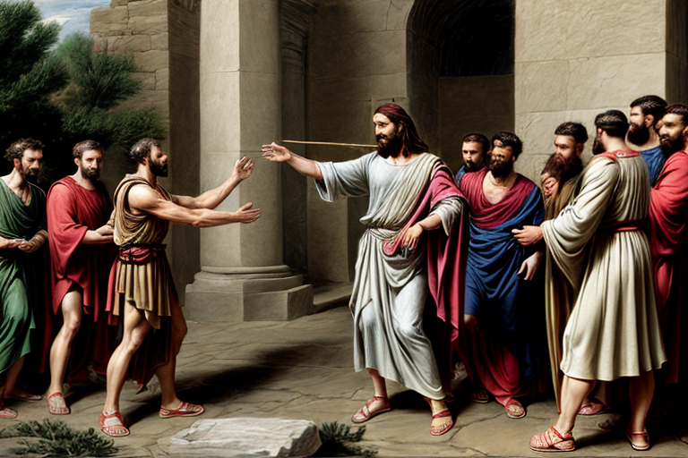 Jesus being whipped by Roman soldiers
