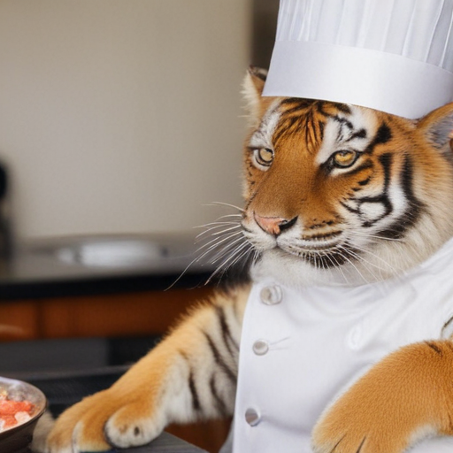 tiger as an chef