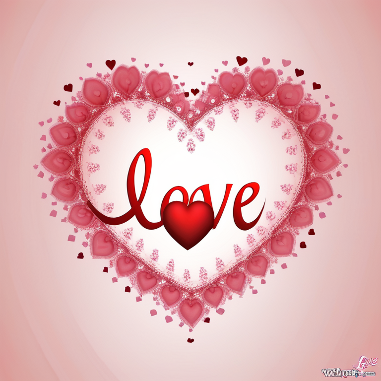 A Beautiful Heart Design Celebrating Love with Romantic Elements and Colors