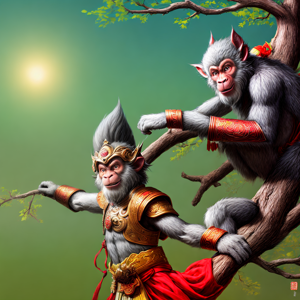 Most Joyful and Nice Cute Chinese Sun Wukong, Digital Fine Art (copy ...
