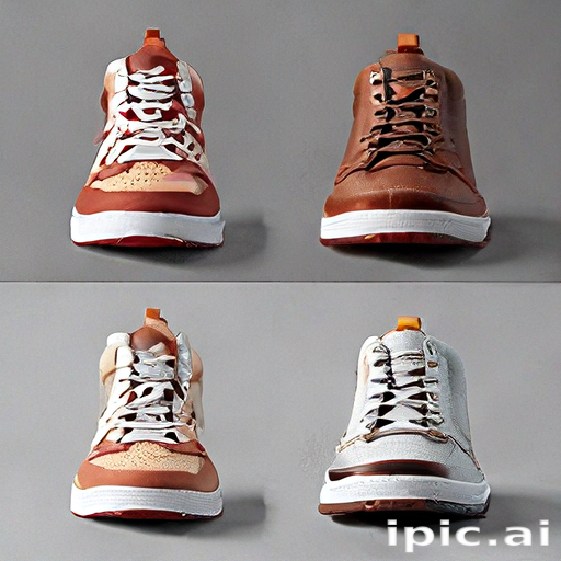 Stylish and Versatile Sneakers Displayed in Unique Color Combinations ...