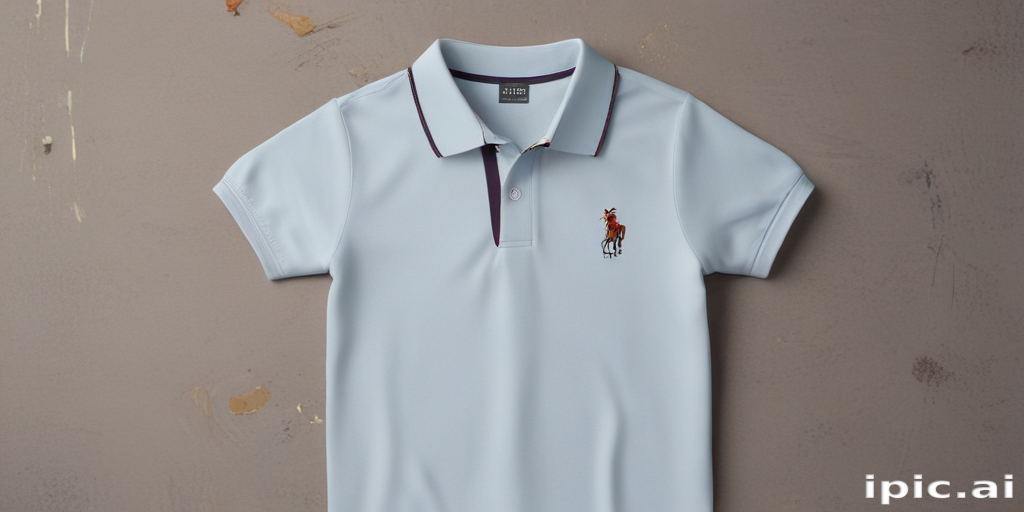 Light Blue Polo Shirt Featuring Iconic Logo on Classic Design