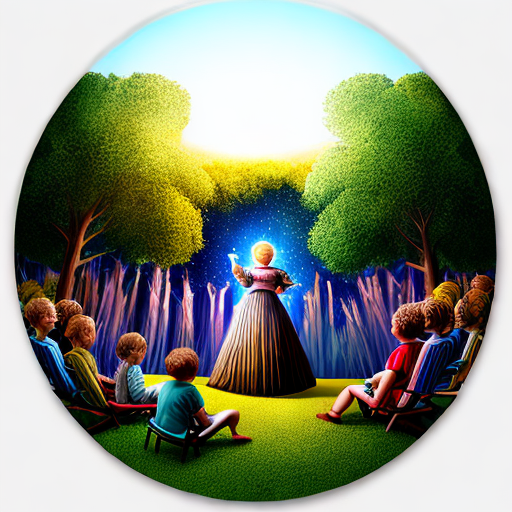 create an image of a storyteller