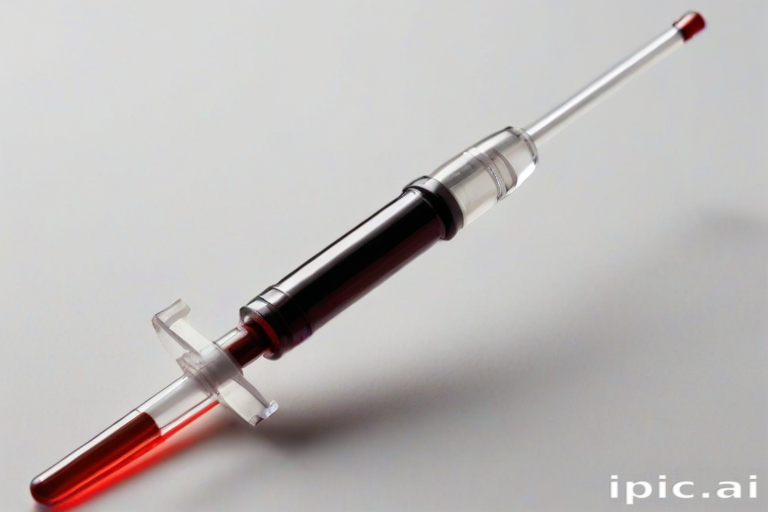 A Close-Up View of a Syringe Filled with Vivid Red Liquid